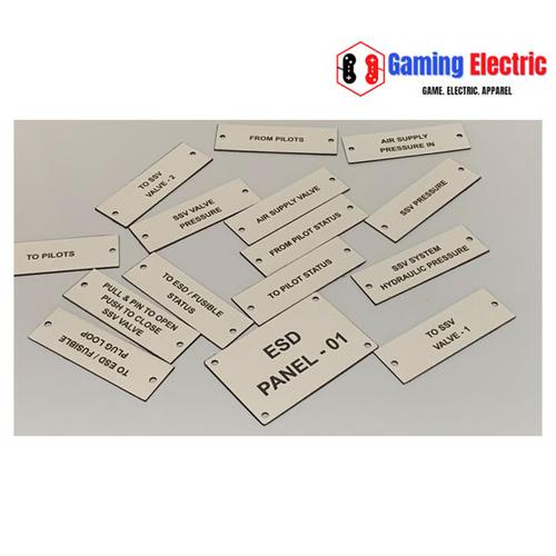 Jual Name Plate Panel Gravoply H2 cm x W8 cm / Name Tag Panel Listrik ...