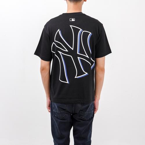 Promo Kaos MLB NY BIG BACK OUTLINE WHITE BLACK Tshirt 100% ORIGINAL ...
