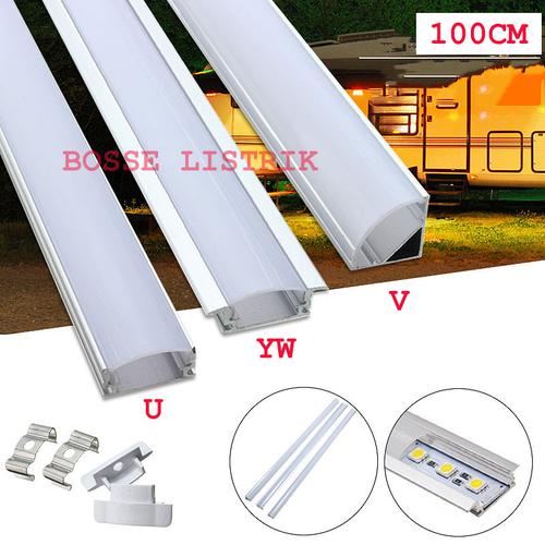 Jual Rumah Lampu LED Strip Lis List Rel Kap Alumunium Acrylic Cover ...
