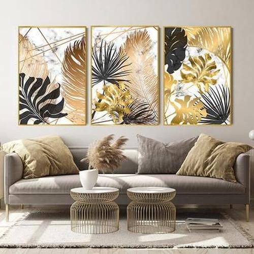 Jual Lukisan monstera minimalis dinding (isi 3) 40 x 60 cm plus frame ...