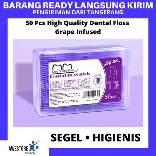 Jual Dental Floss Infused Flavor Grape Strawberry Flavour Tusuk Gigi ...