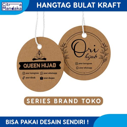 Jual Cetak Hang Tag Bulat Custom Label Baju Kraft 1 Sisi Produk Brand ...