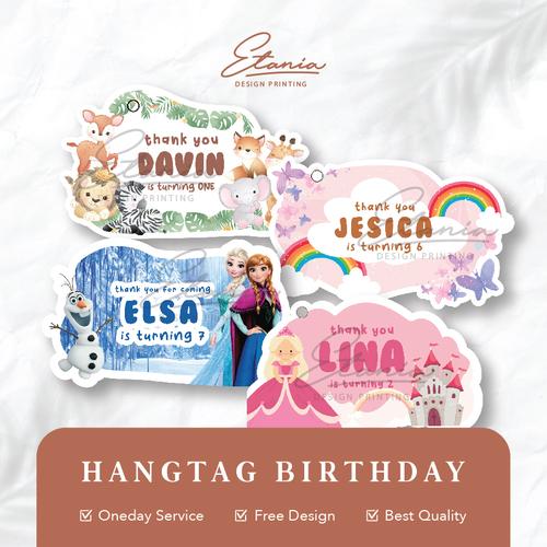 Jual hang tag ultah ulang tahun anak Thankyou birthday tag label kado ...