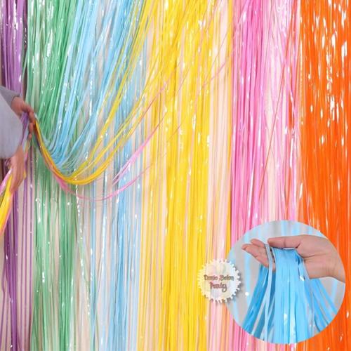Jual Tirai Foil Rumbai Pastel / Curtain Selinger / Backdrop Foil Pastel ...