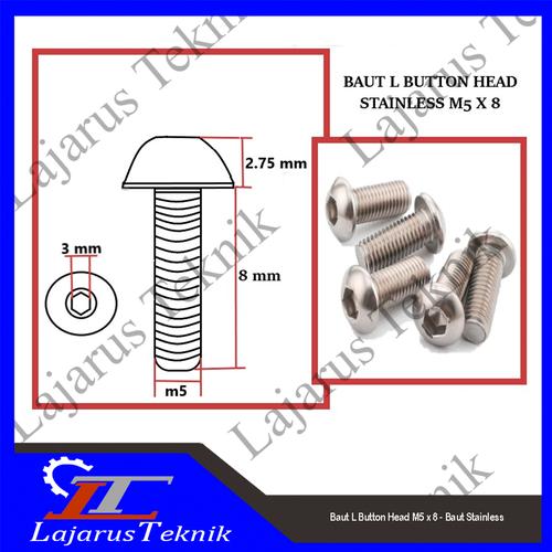 Jual Baut L Button Head M5 x 8 - Baut Stainless - Kota Cimahi - Lajarus ...