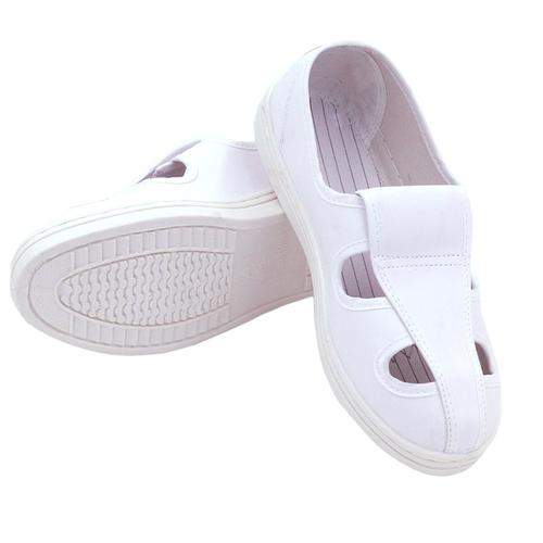 Jual ESD Shoes Cleanroom PVC Leather Butterfly (4 hole) White | Sepatu ...