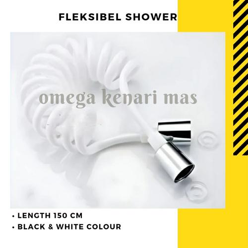 Jual SELANG SHOWER FLEKSIBEL FLEXSIBEL HOSE 150 CM ULIR WHITE PUTIH ...