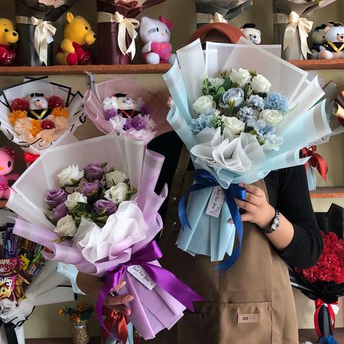 Jual buket bunga palsu artificial bandung/bucket/ bouquet/wedding ...