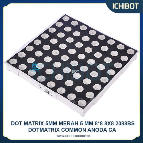 Jual Dot Matrix 5mm Merah 5 mm 8*8 8x8 2088BS Dotmatrix Common Anoda CA ...