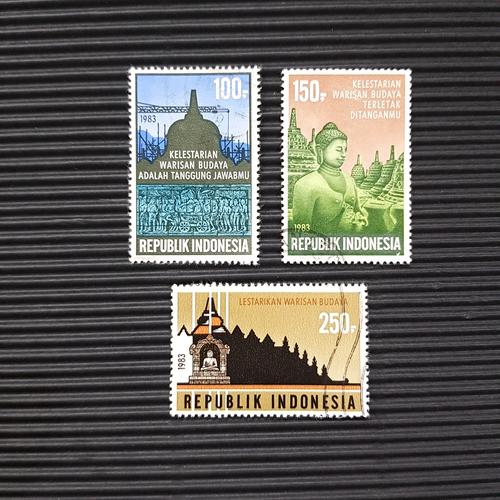 Jual Perangko/Prangko INDONESIA 1983. PEMUGARAN CANDI BOROBUDUR. Set ...