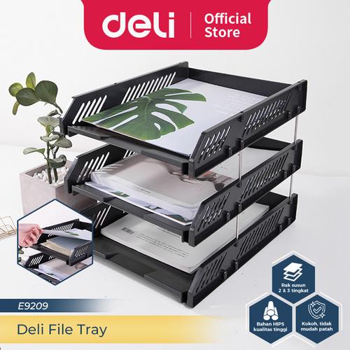 Jual Deli File Tray / Rak File Susun Bahan Plastik 2/3 Tingkat E920X ...