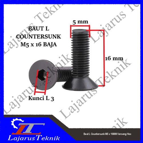 Jual Baut L Countersunk M5 x 16MM Verseng Hex - Kota Cimahi - Lajarus ...