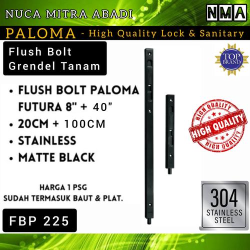 Jual FLUSH BOLT GRENDEL SLOT TANAM PINTU 8" + 40" INCH BLACK PALOMA FBP ...
