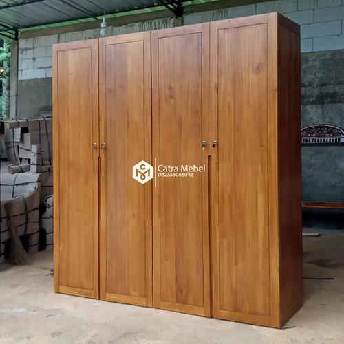 Jual Lemari Almari Pakaian Minimalis 4 Pintu Bahan Kayu Jati - Kab ...
