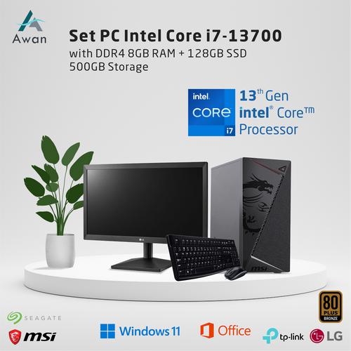 Jual Set PC Komputer Intel Core i7-13700 Gen-13 RAM 8GB SSD Rakitan ...