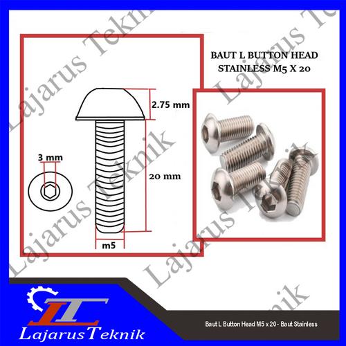 Jual Baut L Button Head M5 x 20 - Baut Stainless - Kota Cimahi - lajarus teknik | Tokopedia
