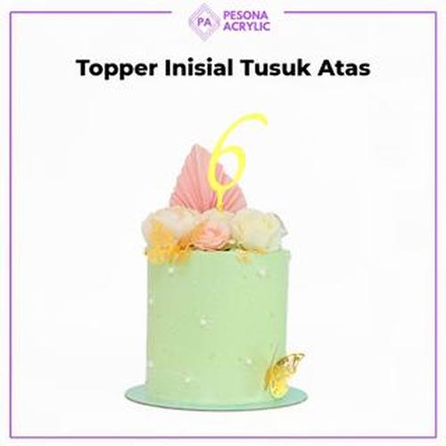 Jual Topper Cake Angka & Initial Huruf/Topper Cake Akrilik Gold Mirro ...