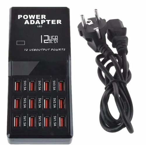 Jual USB Power Adapter 12 Port Max output 12A Fast Charger Universal ...