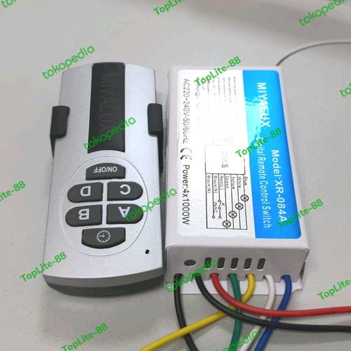 Jual Digital Remot Control Lampu 4 Switch Wireless 1000W 1000Watt ...