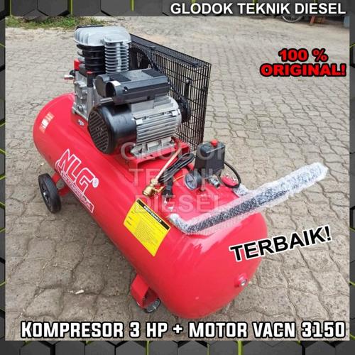 Jual NLG VAC-N3150 1phase KOMPRESOR VANBELT DINAMO 3HP 150L Air ...