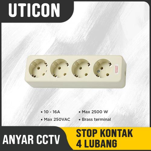 Jual STOP KONTAK 4 LUBANG KUNINGAN MEREK UTICON / ST-148 STANDARD SNI ...