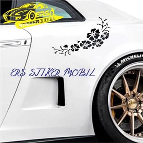 Jual STIKER MOBIL STICKER MOTIF BUNGA KAP BODY KACA MOBIL CUTTING ...