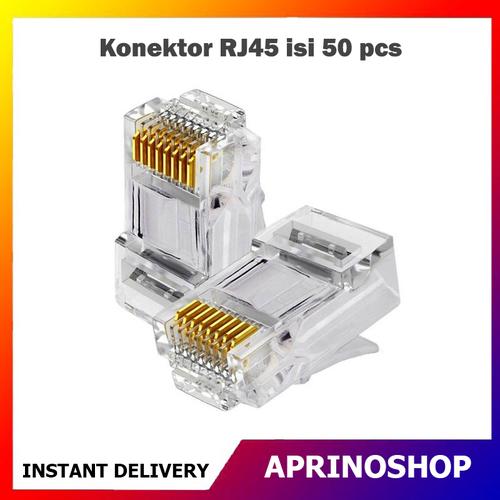 Jual Konektor RJ45 isi 50 Pcs Connector RJ45 LAN Network - Kab ...