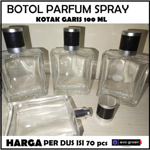 Jual botol parfum kotak garis black 100 ml - 1 DUS (70 pcs) - Kab ...