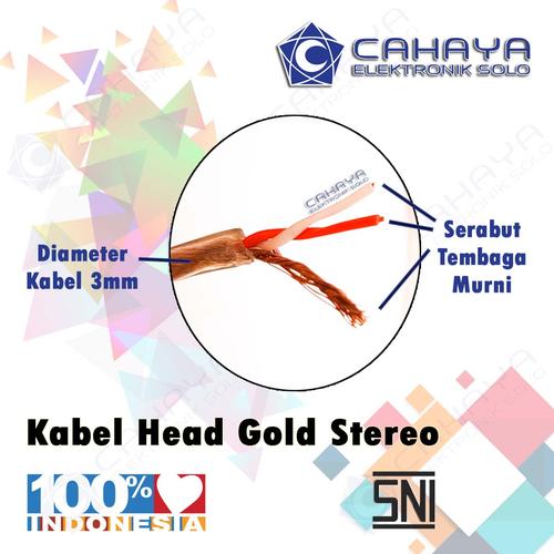 Jual Kabel HEAD Makita Stereo PER METER ECERAN isi 3 Audio Gold Tembaga ...