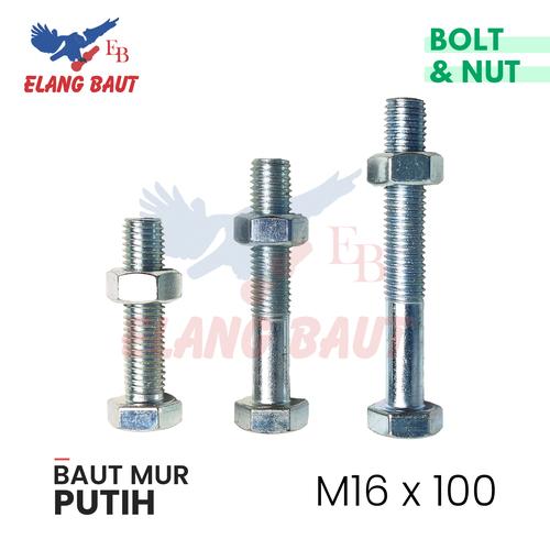 Jual Baut Mur Putih M16x100 / Baut 16x100 / BMP M16 - Kota Bekasi - Elang Baut | Tokopedia
