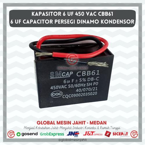 Jual Kapasitor 6 uf 450 VAC CBB61 6UF Capacitor Persegi Dinamo Kondensor - Kota Medan - Global ...