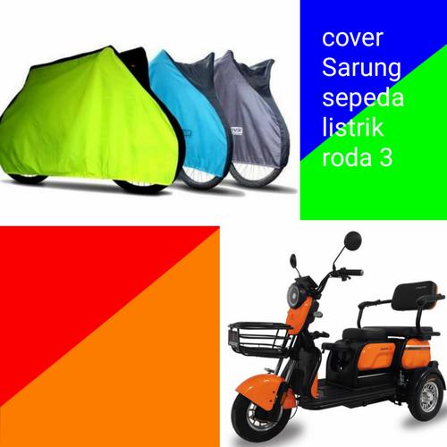 Jual sarung/cover penutup sepeda listrik roda tiga waterproof - silver ...