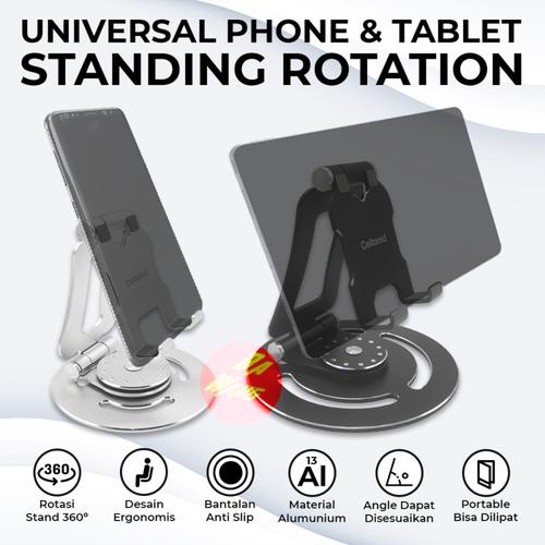 Promo CELTONID Stand HP Tablet iPad Holder Standing Dudukan Meja Putar ...