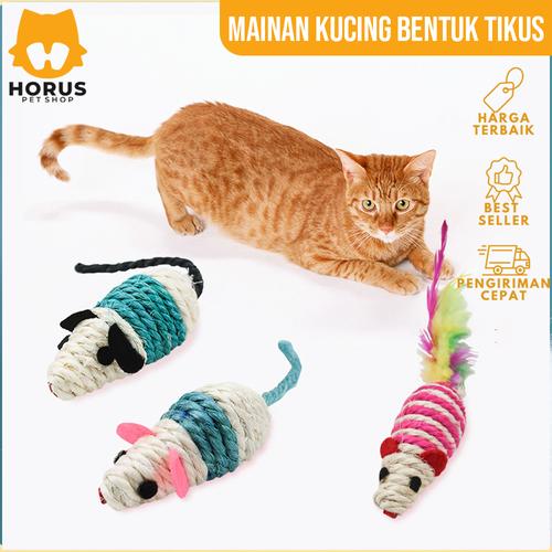 Jual Mainan Kucing Bentuk Tikus Tali Tambang Pet Toys Gigit Kucing ...