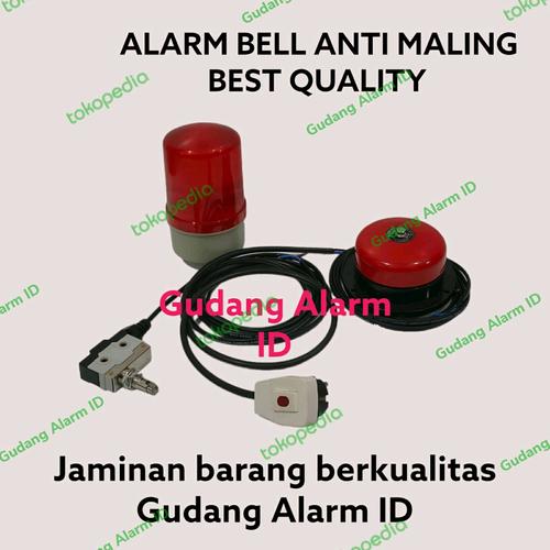 Jual ALARM ANTI MALING/SIRINE DARURAT/ALARM BELL+LAMPU DENGAN SWITCH ...