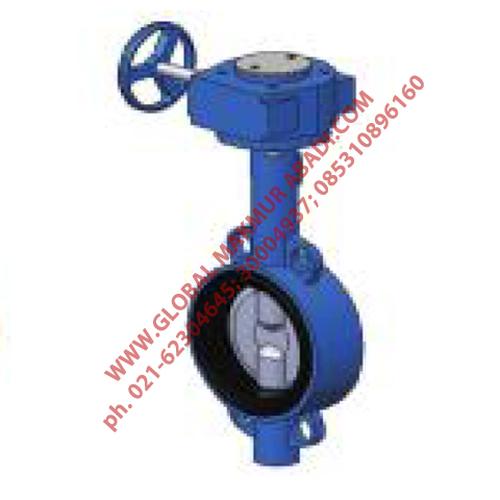 Jual WEFLO FIG2302-G PN16 SS DISC BUTTERFLY VALVE WAFER GEAR OPERATE ...