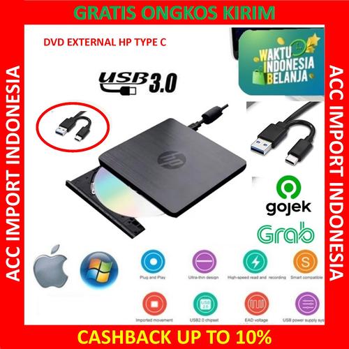 Jual DVD External HP Type C USB 3.0 RW Burning Room Write Optical Drive PC - Jakarta Pusat - ACC ...