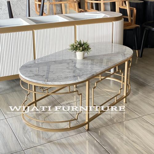 Jual Meja Tamu Marmer Carrara - Coffe Table Marmer Oval classic ...
