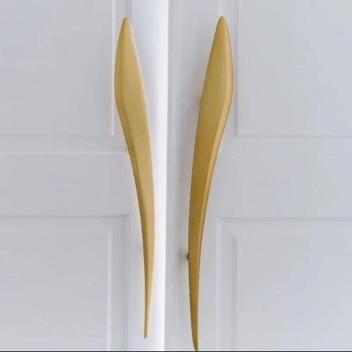 Jual Handle Pintu Rumah Mewah Kuningan Motif Blarak Polos 90 cm 2 pcs ...