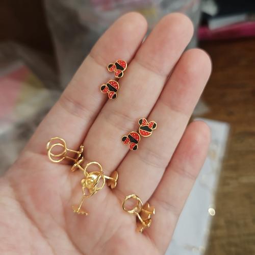 Jual anting toge end loop loops minnie mouse mickey emas asli 375 8k ...