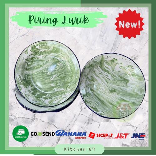Jual Piring Seng Lurik Enamel Piring Warna Hijau Tye Dye Vintage Piring ...