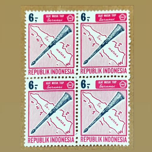 Jual PRANGKO INDONESIA 1967 ALAT MUSIK TIUP SERUNAI SUMATERA BLOK 4 MNH. - Jakarta Barat ...