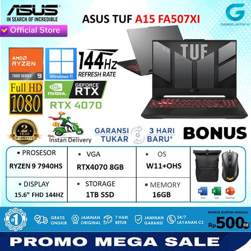 Promo Asus TUF A15 FA507XI RTX4070 Ryzen 9 7940HS 16GB 1TBSSD W11 FHD ...
