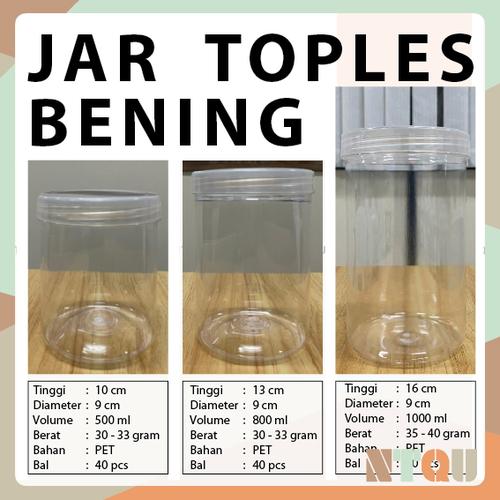 Jual Toples Jar Bening Silinder Tabung SupraJar VARIASI UKURAN - 800 ml ...
