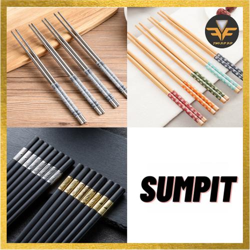 Jual Sumpit Melamin Kayu Stainless Sepasang Sumpit Anti Lengket Anti ...