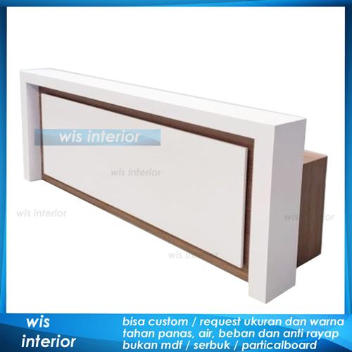 Jual MEJA KASIR MINIMALIS SERBAGUNA RAK DAN LACI PUTIH POLOS - 150CM ...