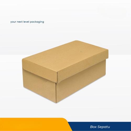 Jual dus coklat polos kotak packaging sepatu ukuran 31 x 18 x 12 cm ...