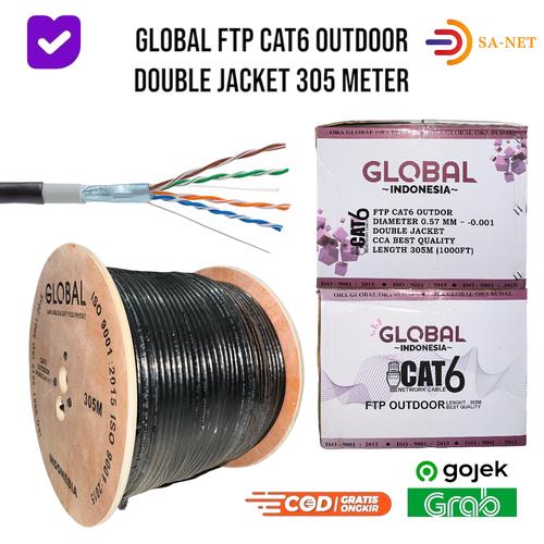 Jual GLOBAL FTP CAT 6 OUTDOOR DOUBLE JACKET 305 METER - KABEL LAN SFTP ...