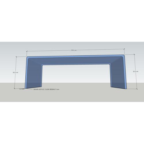 Jual CUSTOM ACRYLIC MEJA DUDUKAN DISPLAY PRODUK BENDING U 30X12X10 CM ...