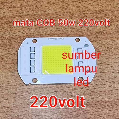 Jual mata led sorot led cob 50w 50 watt chip led pju cobra 50watt putih ...